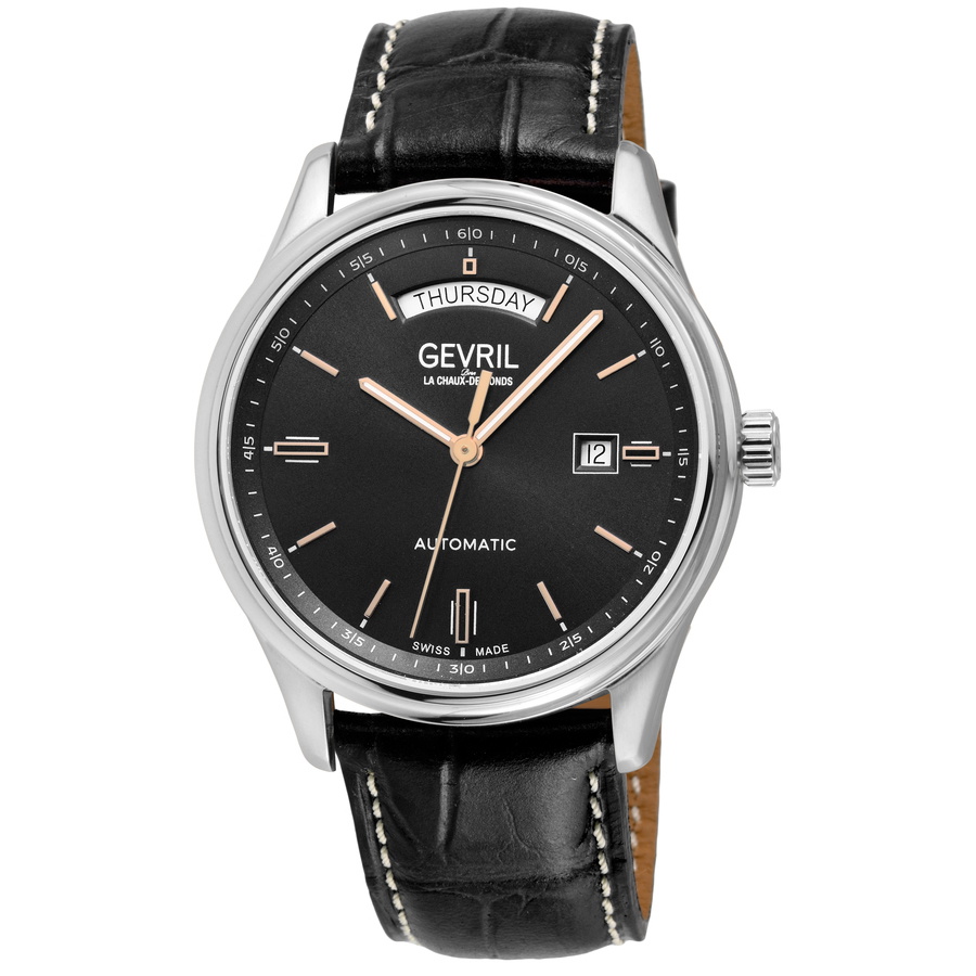 Gevril Excelsior Automatic Black Dial Mens Watch 48200 Gevril