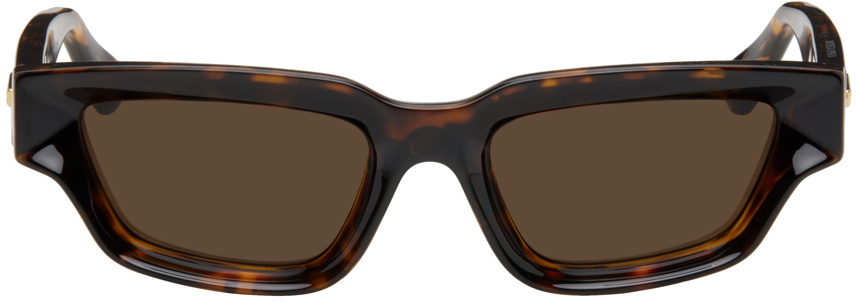 Bottega Veneta Tortoiseshell Rectangular Sunglasses Bottega Veneta
