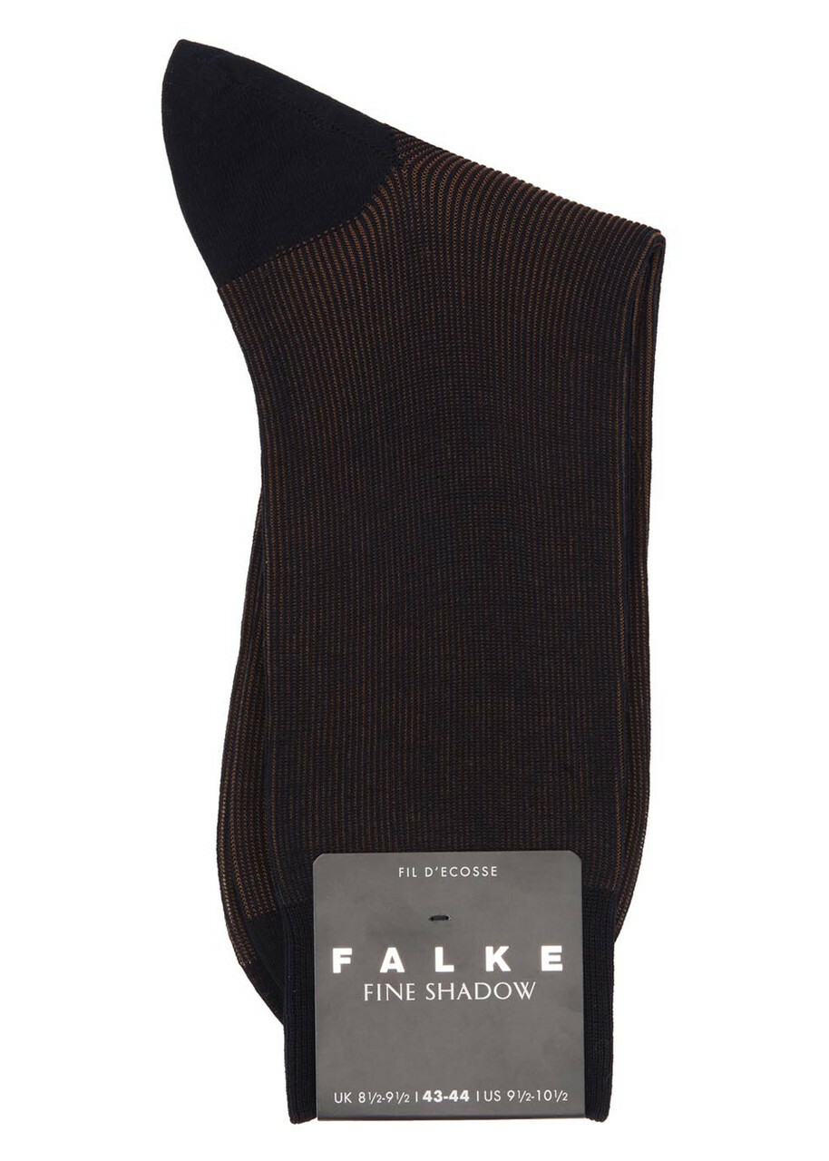 Falke Fine Shadow Ribbed Cotton-blend Socks Navy FALKE Ergonomic Sport ...
