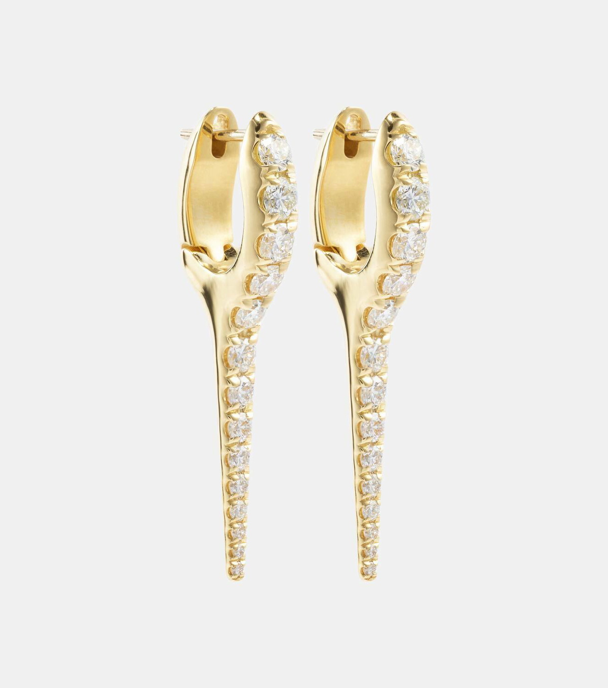Melissa Kaye Lola Needle Small 18kt gold earrings with diamonds Melissa ...