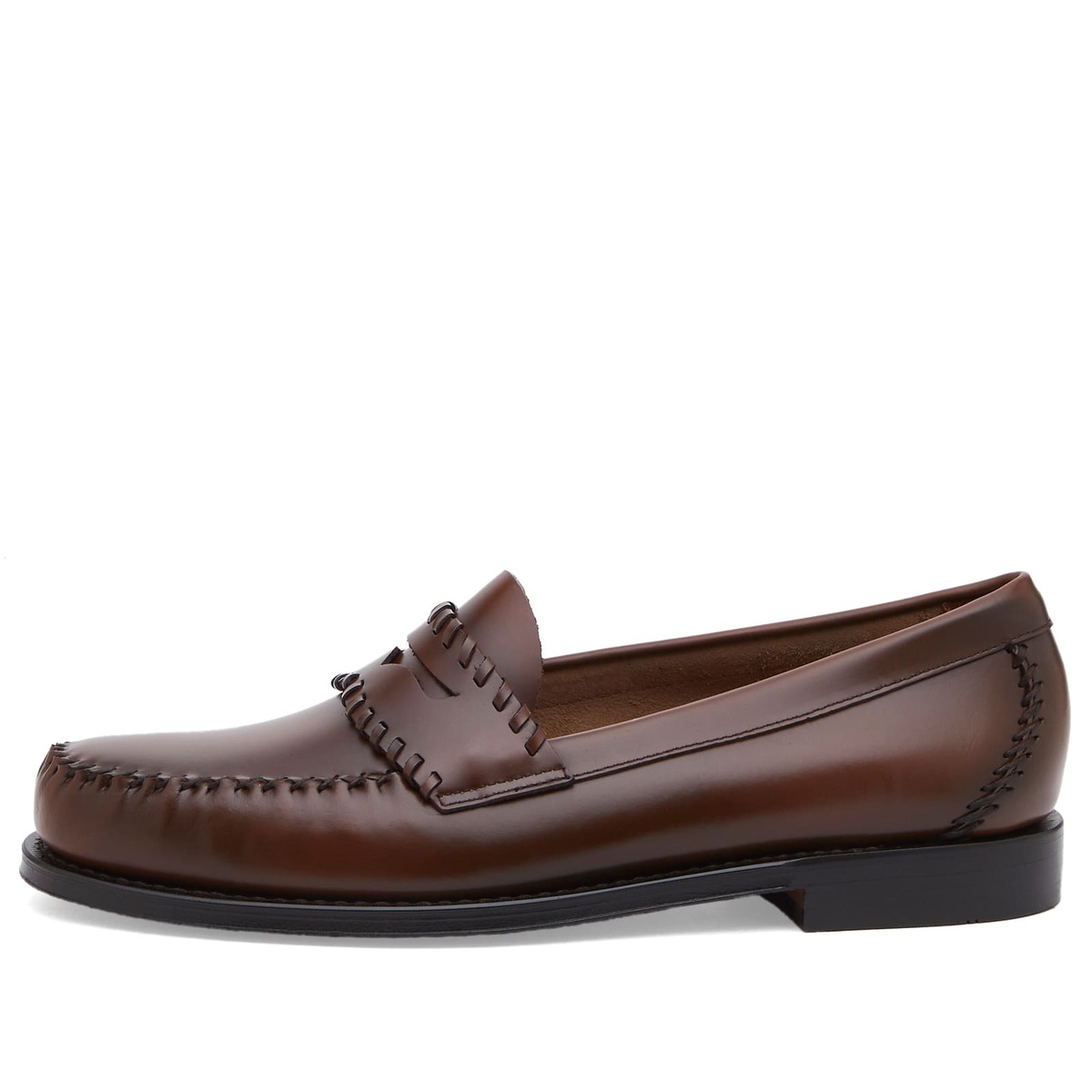 Bass Weejuns Men's Logan Whipstitch Loafer in Mid Brown Leather Bass ...