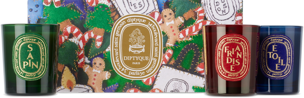 diptyque Lucy Sparrow Limited Edition Small Candle Set, 3 pcs Diptyque