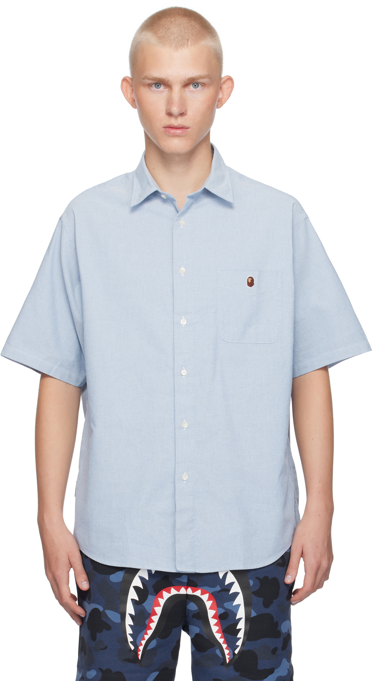 BAPE Blue One Point Cordura Shirt A Bathing Ape