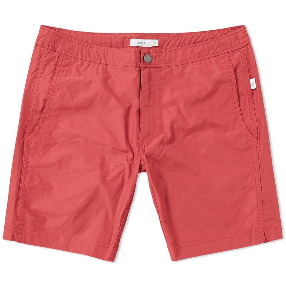 Onia Calder 7.5" Solid Swim Short Red Onia