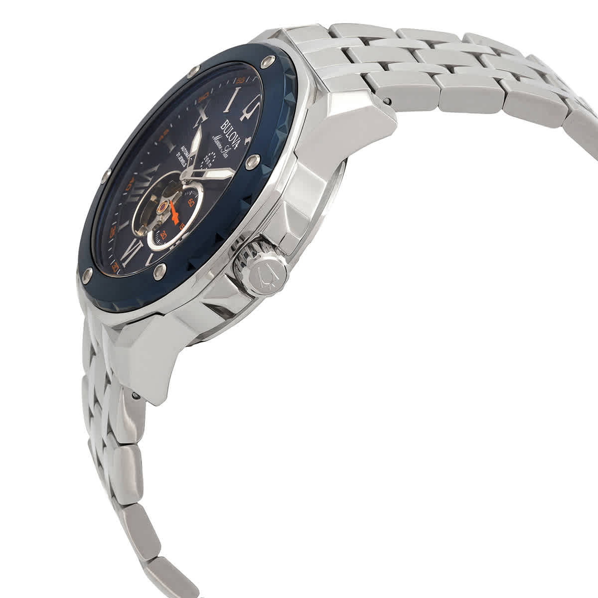 Bulova Marine Star Automatic Blue Dial Mens Watch 98A302 Bulova