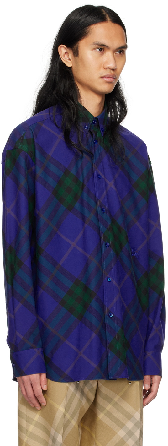 Burberry Blue & Green Check Shirt Burberry