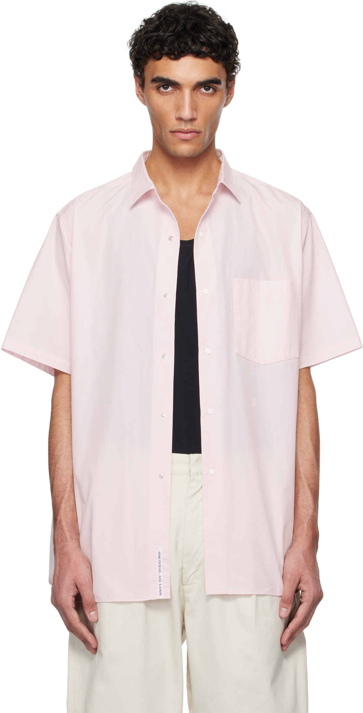nanamica Pink Regular Collar Wind S/S Shirt Nanamica