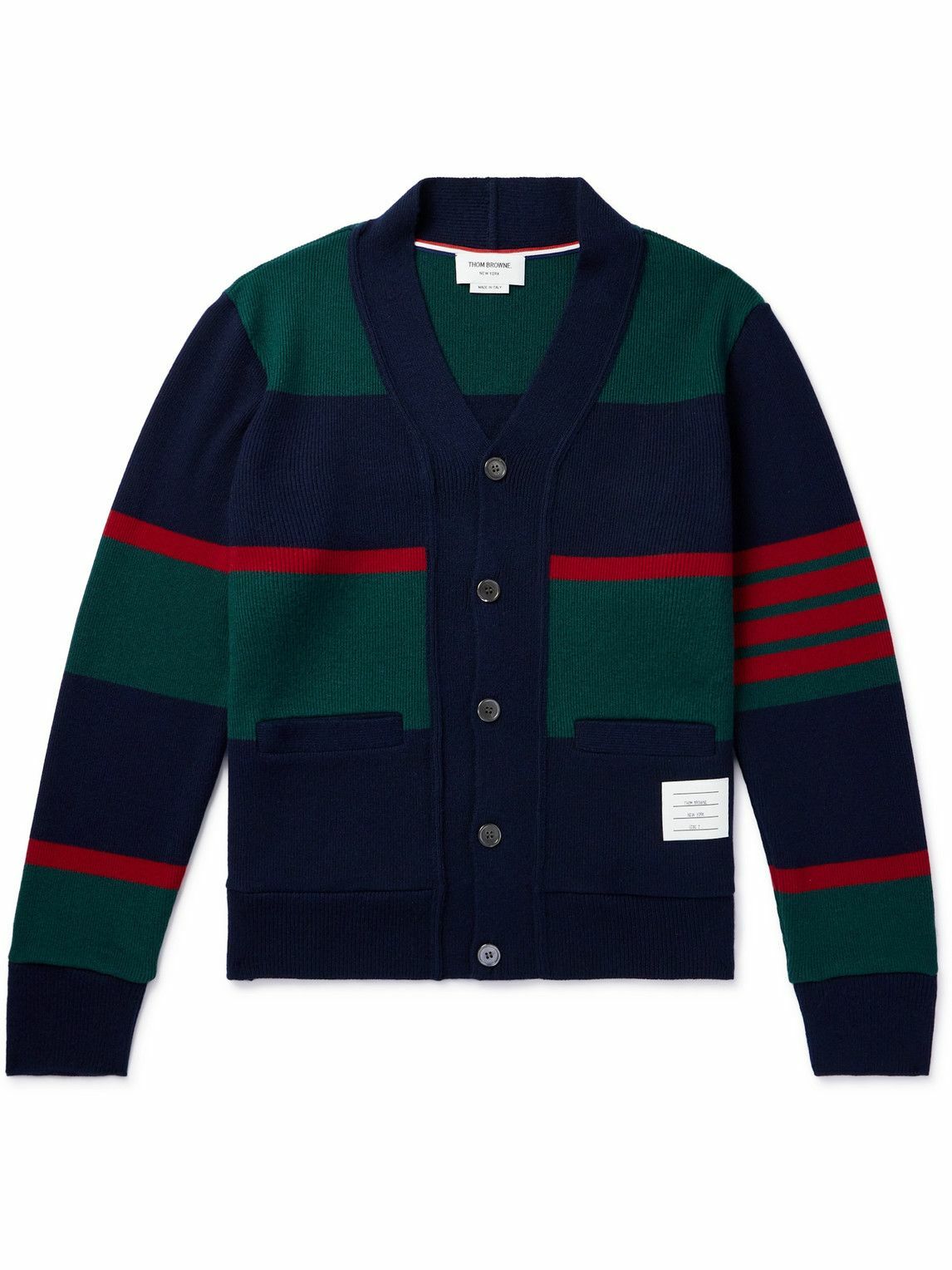 Thom Browne - Striped Cashmere Cardigan - Blue Thom Browne