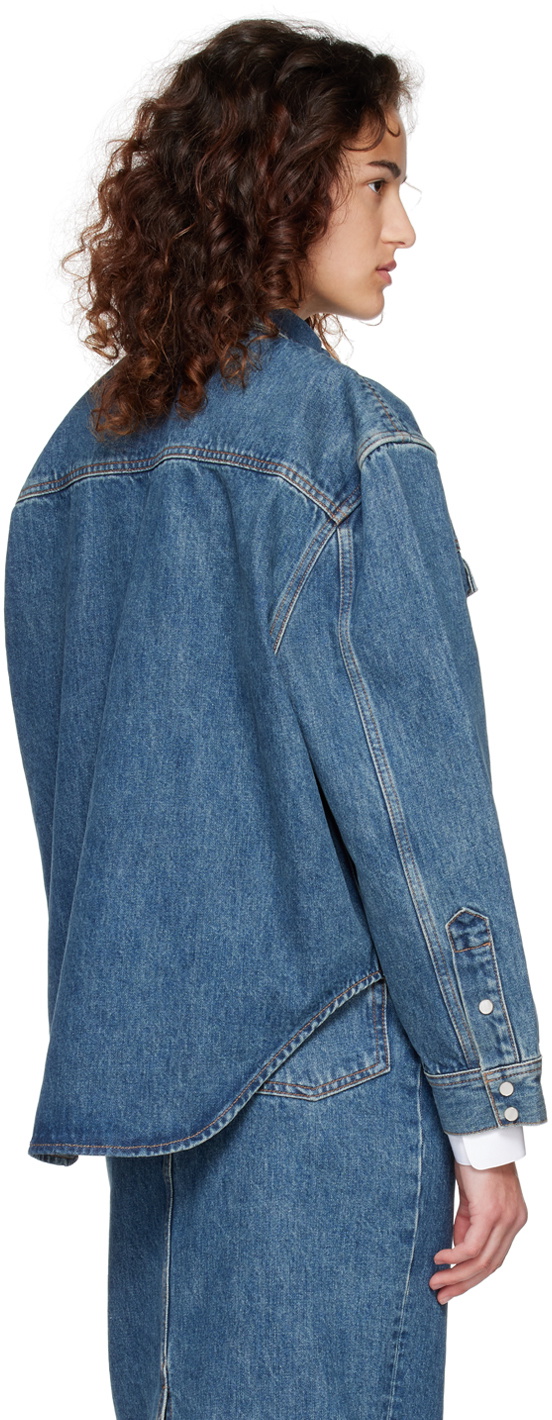 WARDROBE.NYC Indigo Faded Denim Jacket WARDROBE.NYC