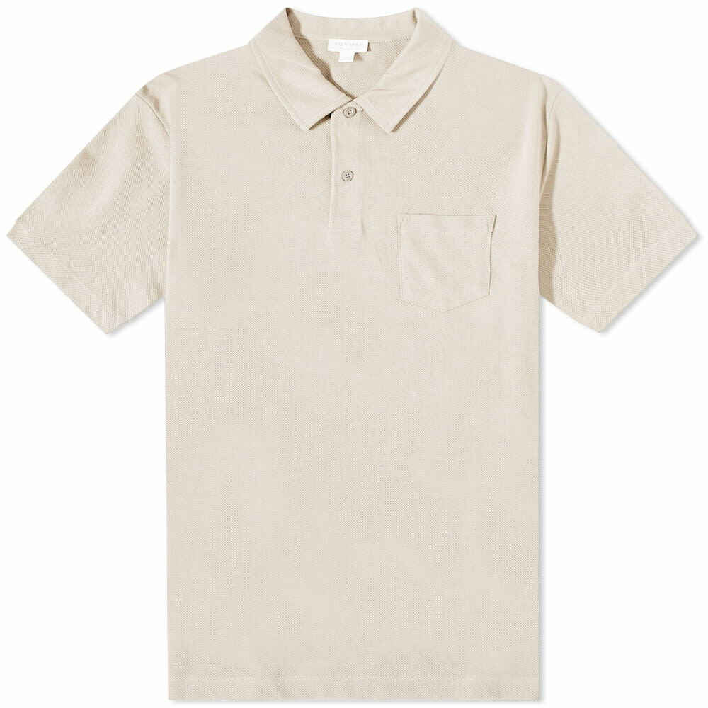Sunspel Men's Riviera Polo Shirt in Light Sand Sunspel