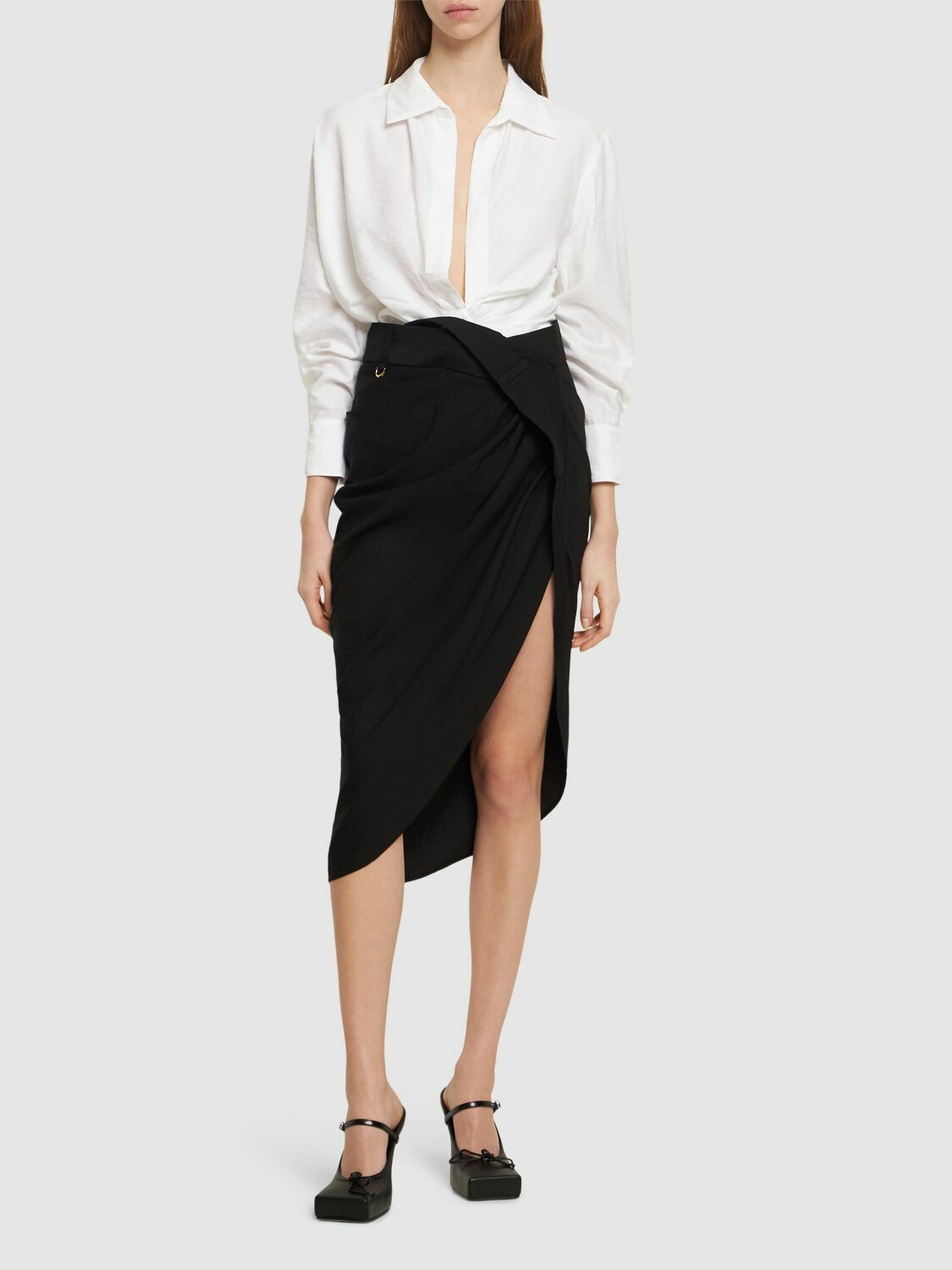 JACQUEMUS - La Jupe Saudade Satin Midi Wrap Skirt Jacquemus