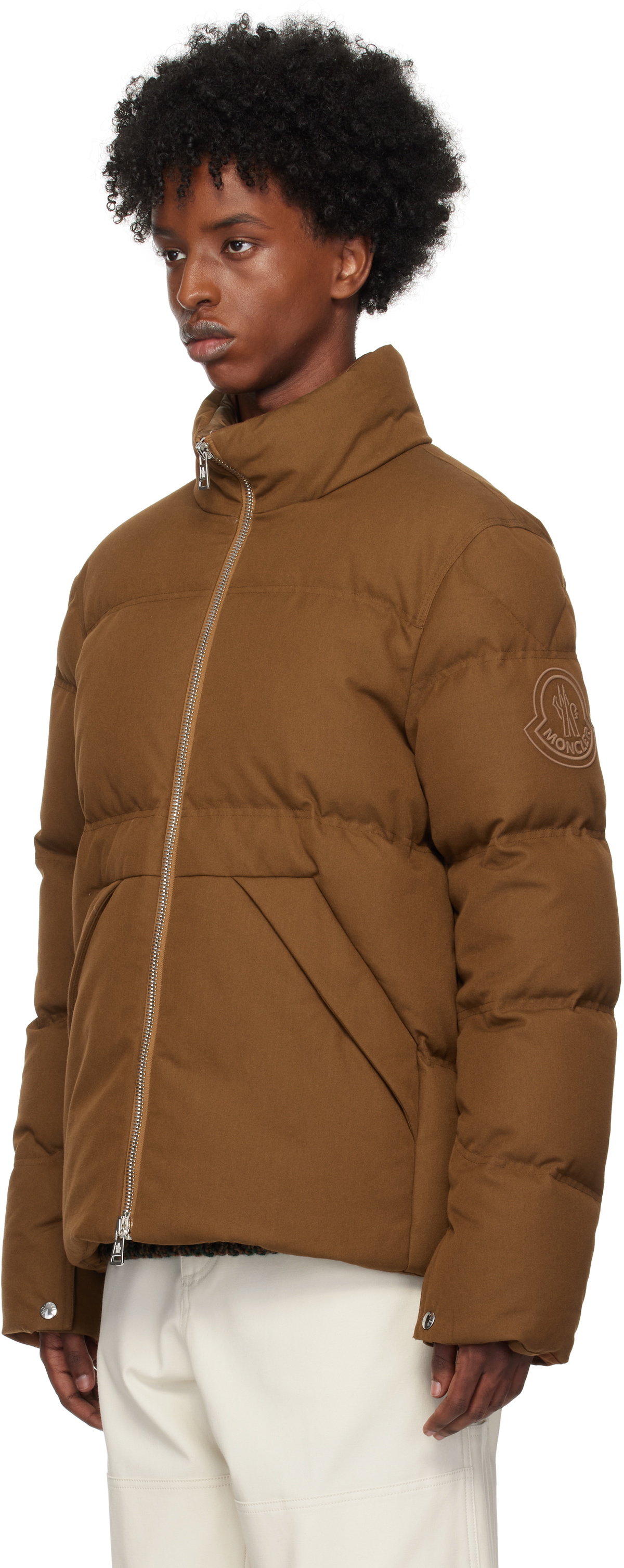 Moncler Brown Bayamo Short Down Jacket Moncler