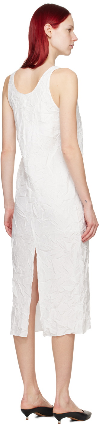 AURALEE White Winkled Midi Dress Auralee