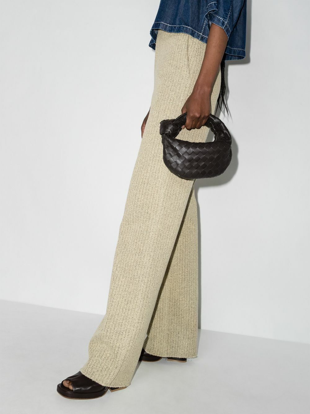 Bottega Veneta Brown Mini BV Jodie Leather Clutch Bag Bottega Veneta