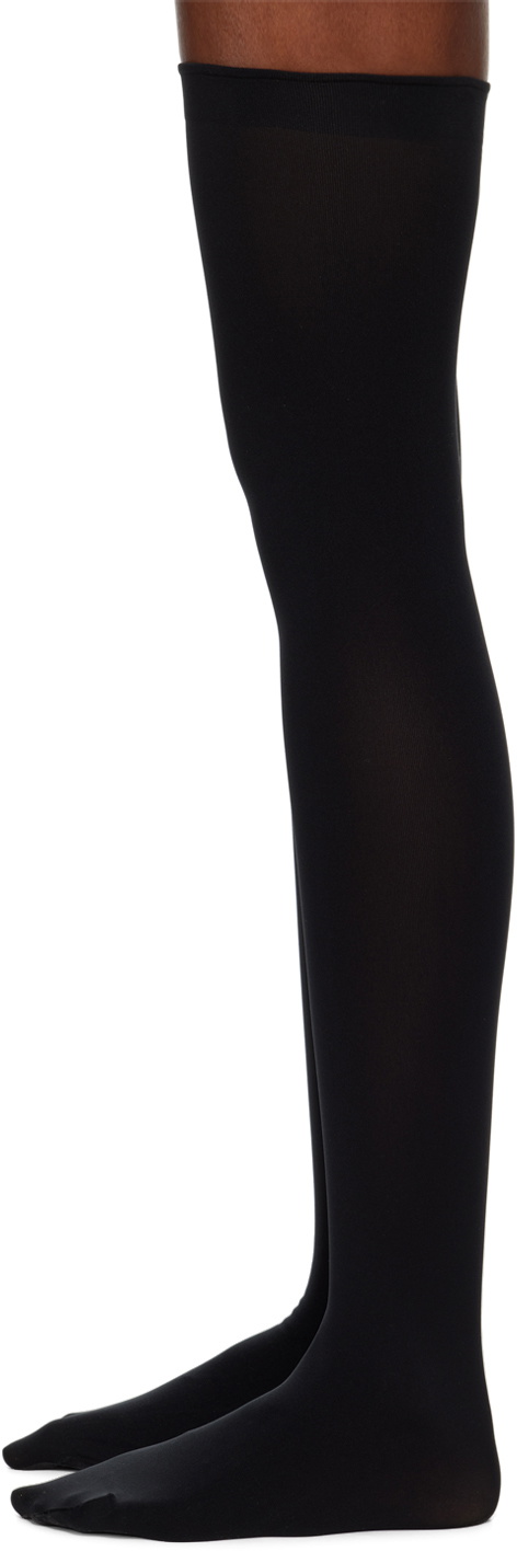 Wolford Black Fatal 80 Seamless Stay-Up Socks Wolford