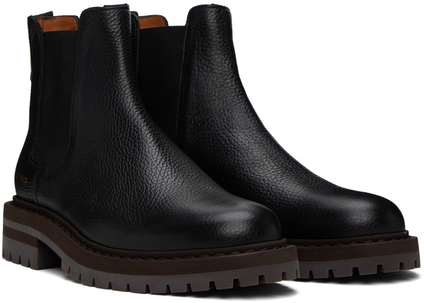 Common Projects Black Pull-Loop Chelsea Boots Common Projects