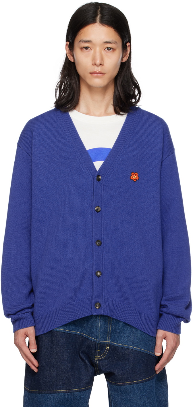 Kenzo Blue Kenzo Paris Boke Flower Cardigan Kenzo