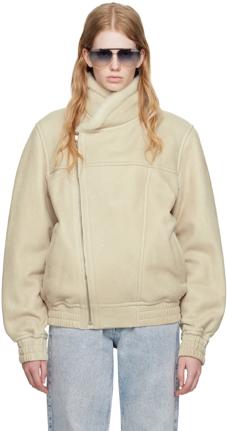 Isabel Marant Off-White Brett Shearling Jacket Isabel Marant