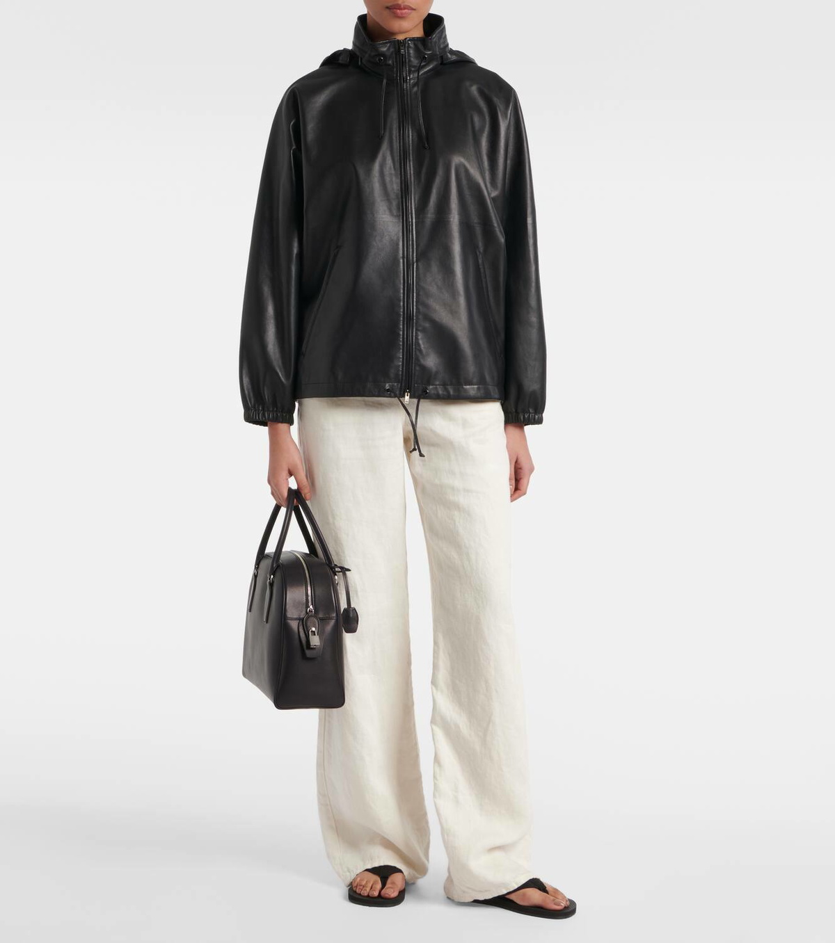 The Row India Medium leather tote bag The Row
