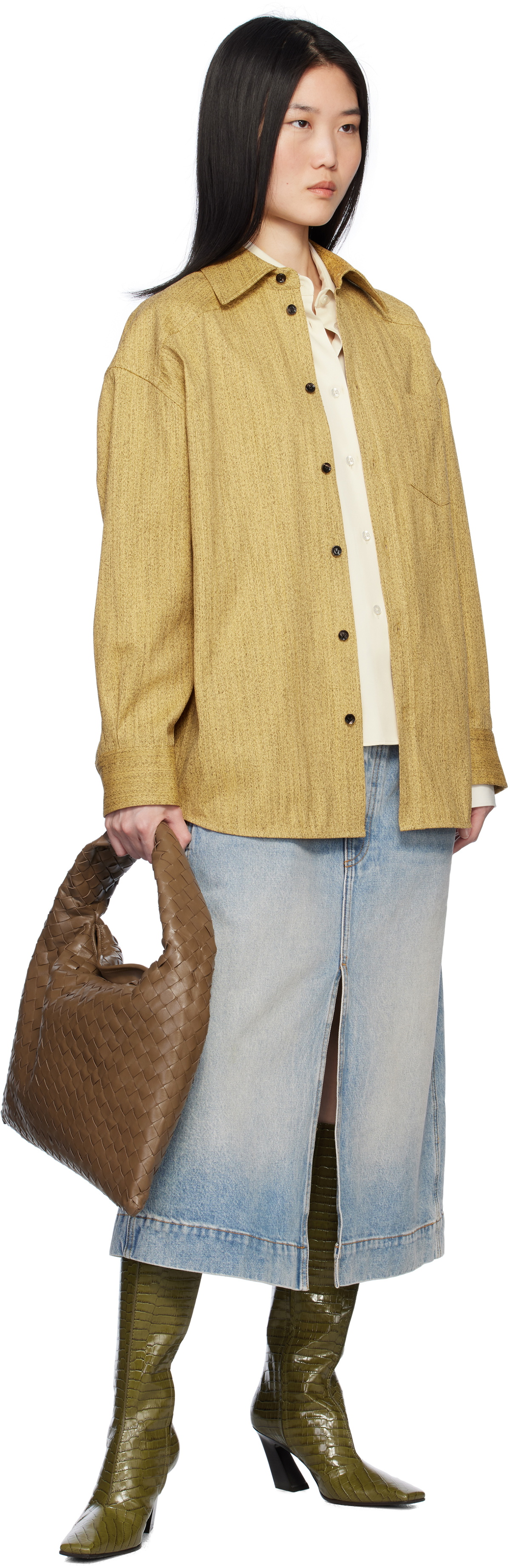 Bottega Veneta Taupe Small Hop Bag Bottega Veneta