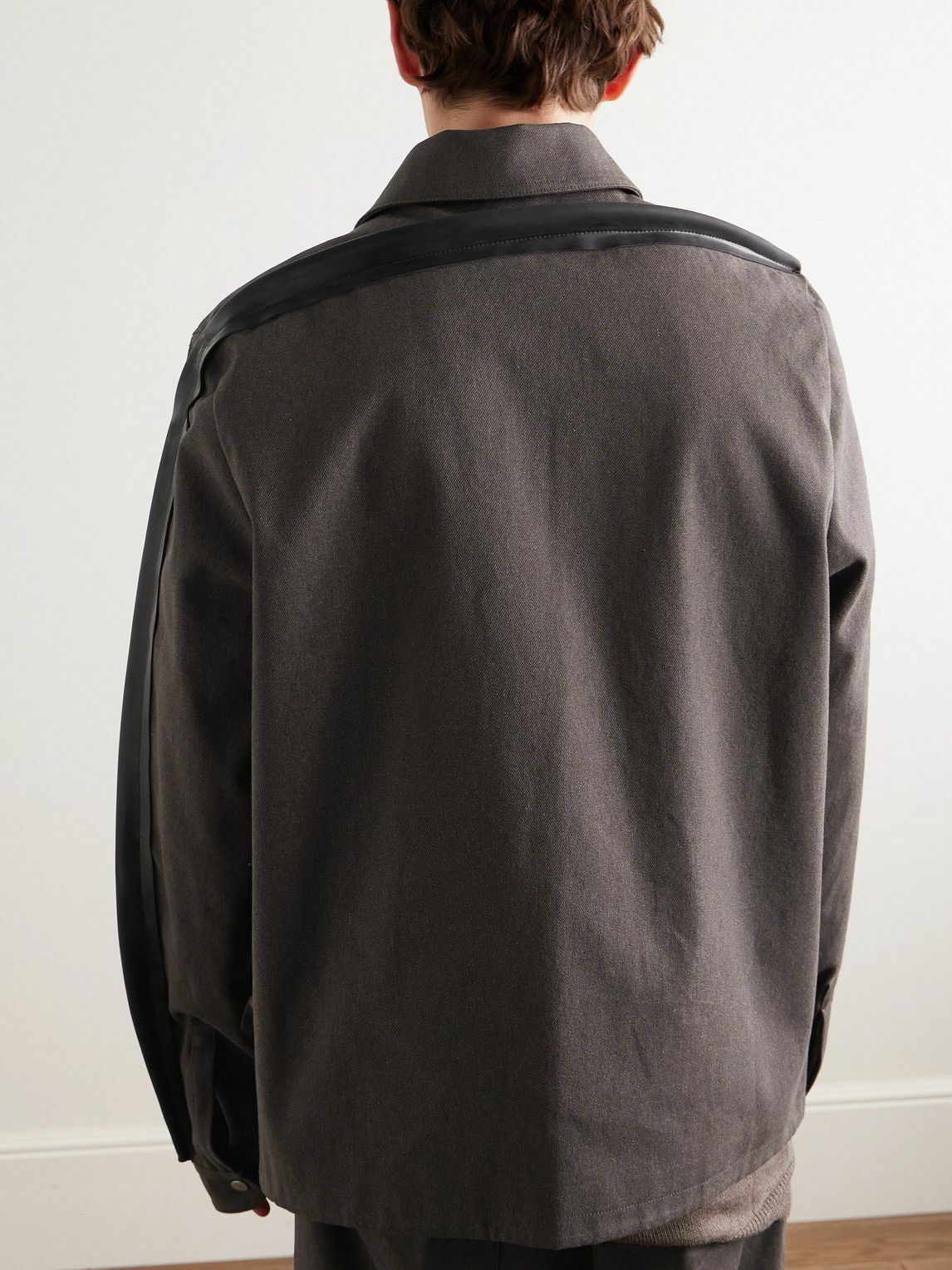 Rick Owens - Felt and Rubber-Trimmed Cotton-Drill Overshirt - Brown ...
