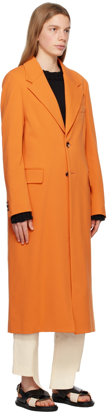 Marni Orange Single-Breasted Coat Marni