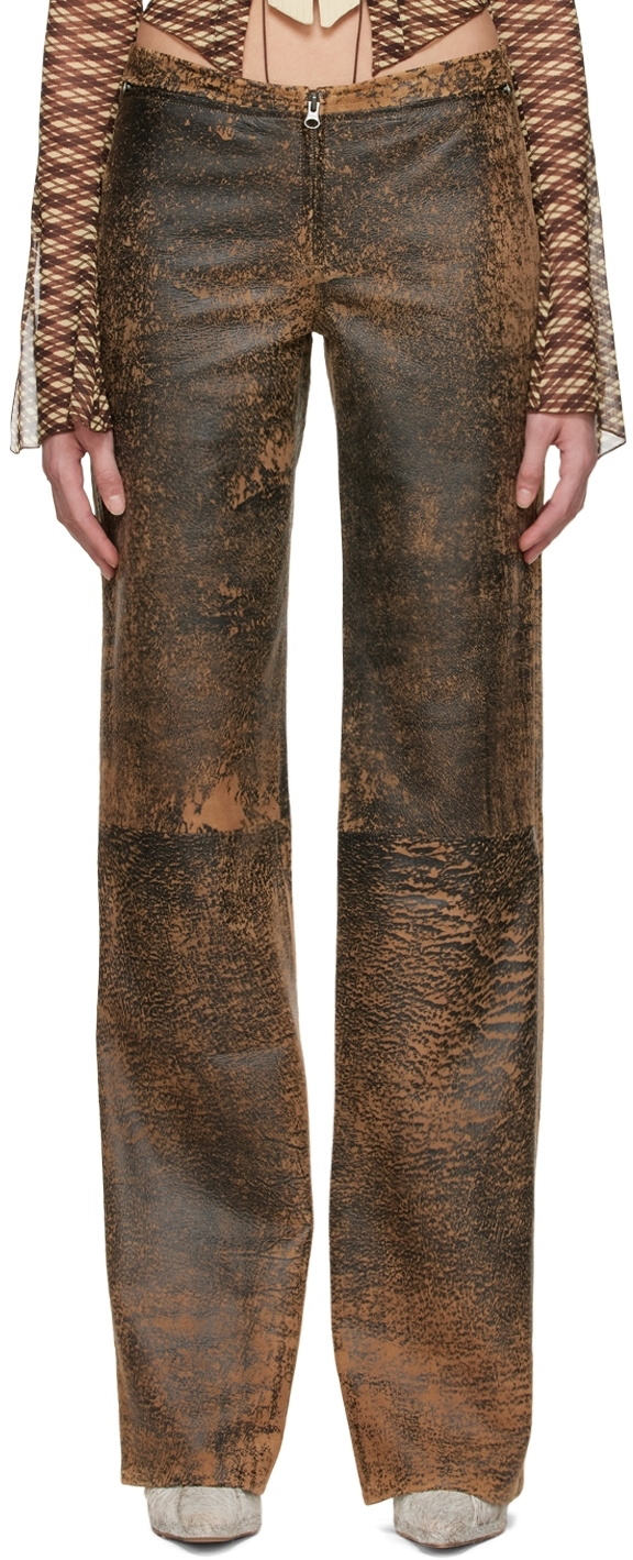 KNWLS Black & Brown Lambskin Pants KNWLS