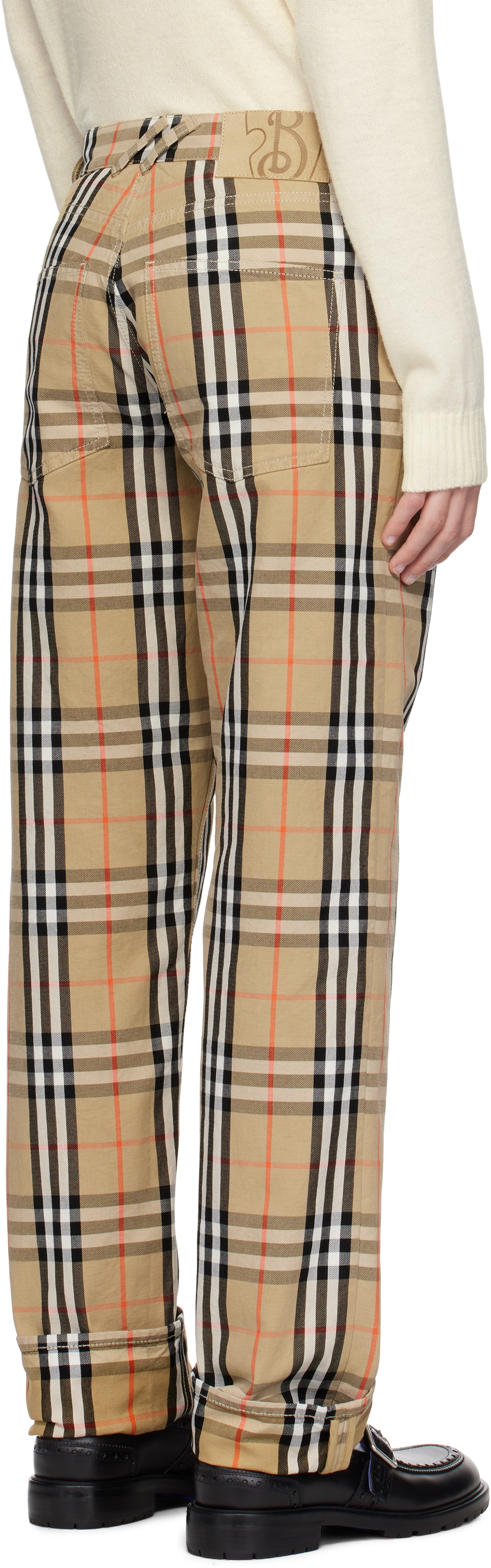 Burberry Beige Check Trousers Burberry