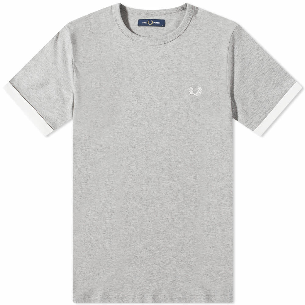 Fred Perry Men's Ringer T-Shirt in Steel Marl Fred Perry