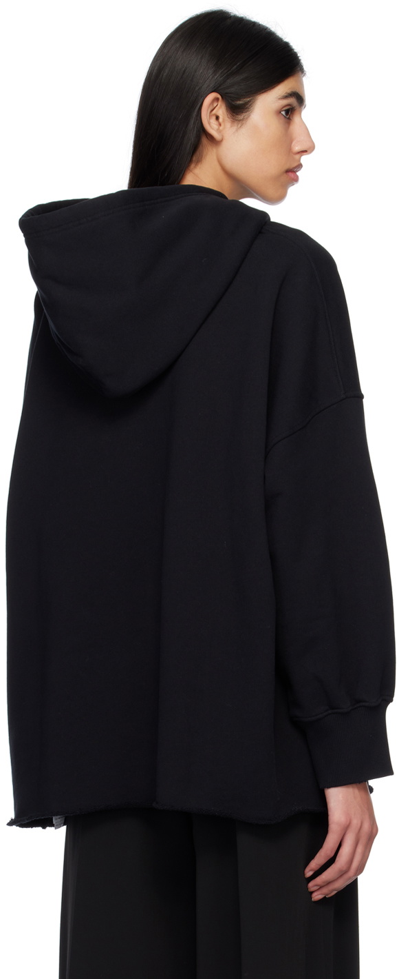 MM6 Maison Margiela Black Raw Edge Hoodie MM6 Maison Margiela