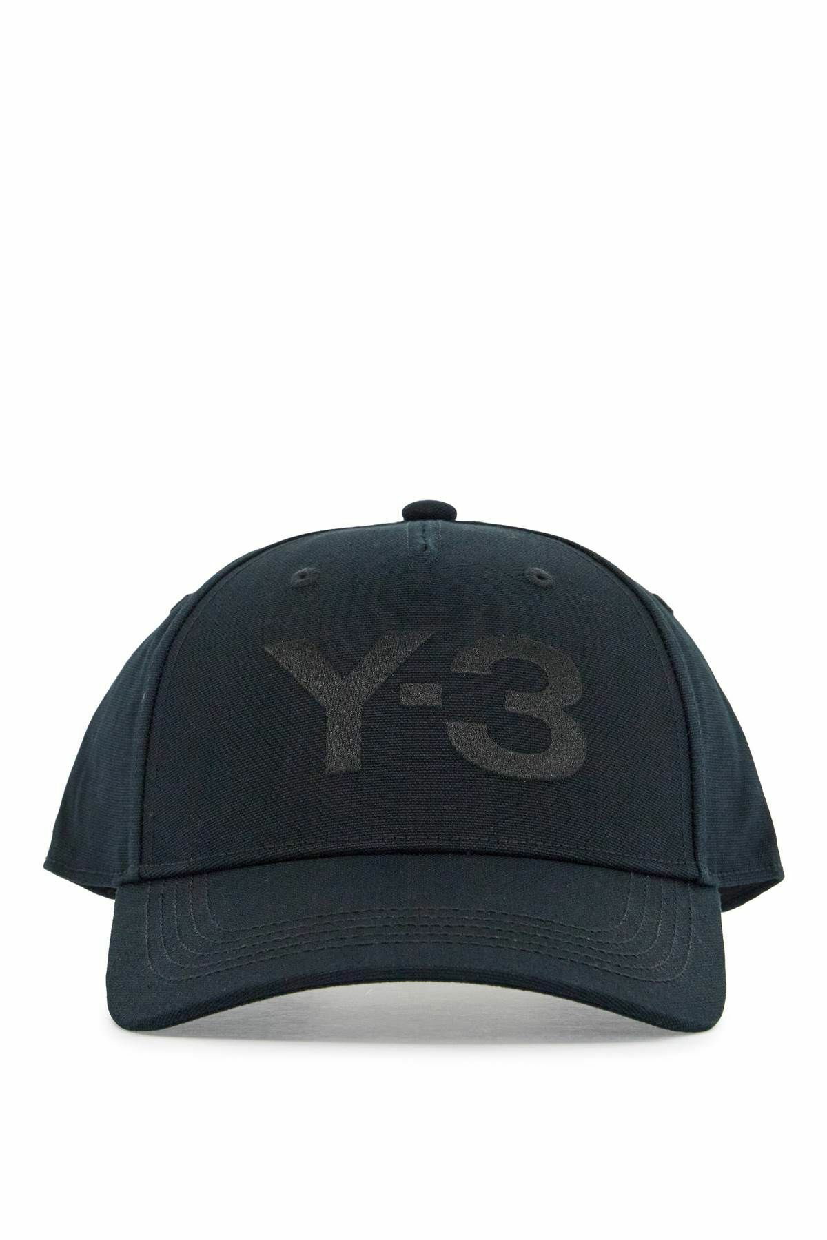 Y-3 black cotton baseball cap with curved brim adjustable Black Y-3