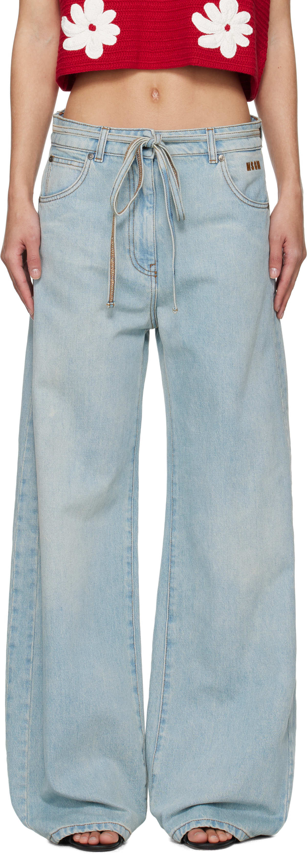 MSGM Blue Wide-Leg Jeans MSGM