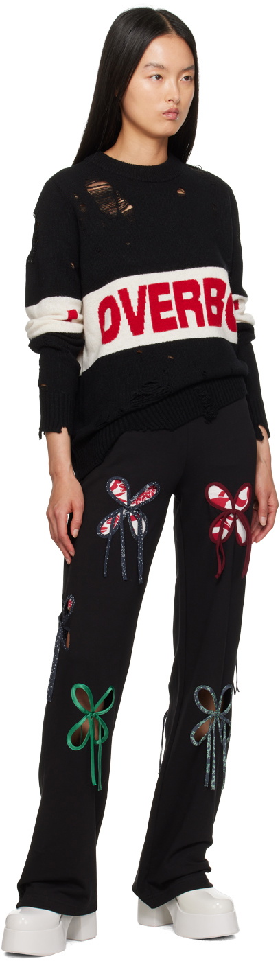 Charles Jeffrey LOVERBOY Black Distressed 'Loverboy' Logo Sweater ...