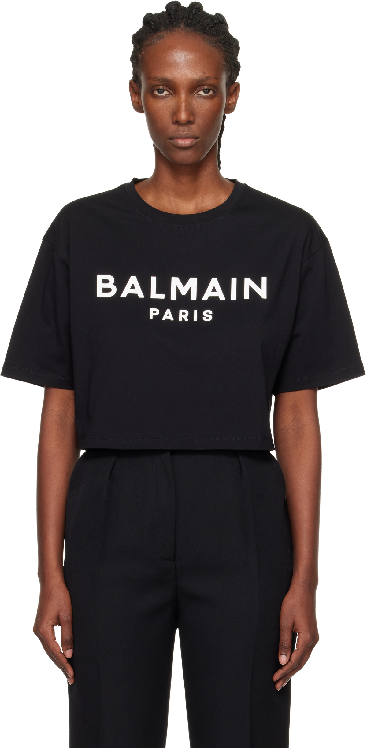 Balmain Black 'Balmain Paris' Print T-shirt Balmain