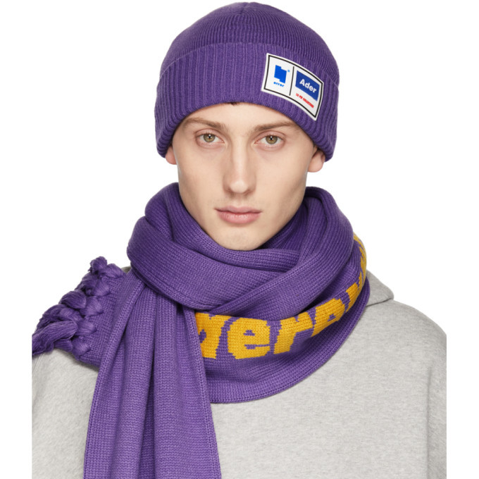 ADER error Purple Tetris Label Beanie ADER error