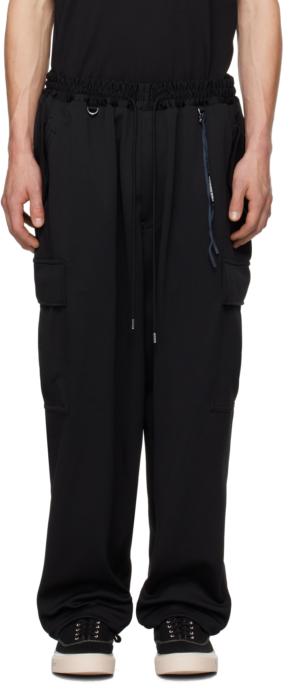 MASTERMIND WORLD Black Wide Fit Jersey Cargo Pants MASTERMIND WORLD