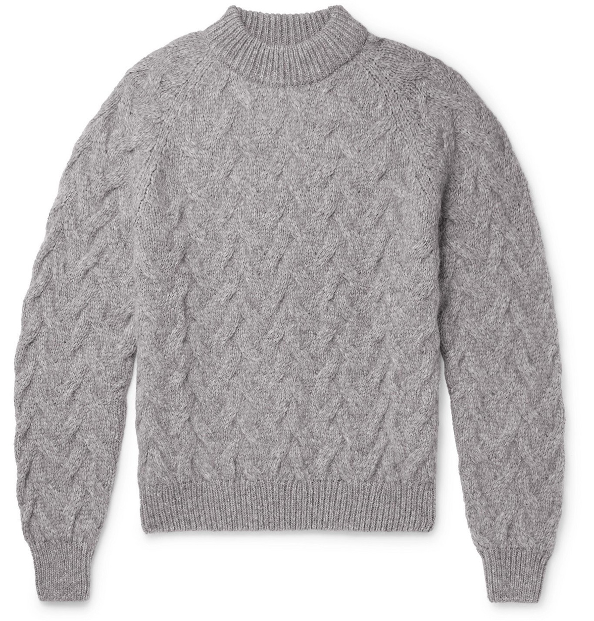 Séfr - Abi Cable-Knit Baby Alpaca-Blend Sweater - Gray Séfr