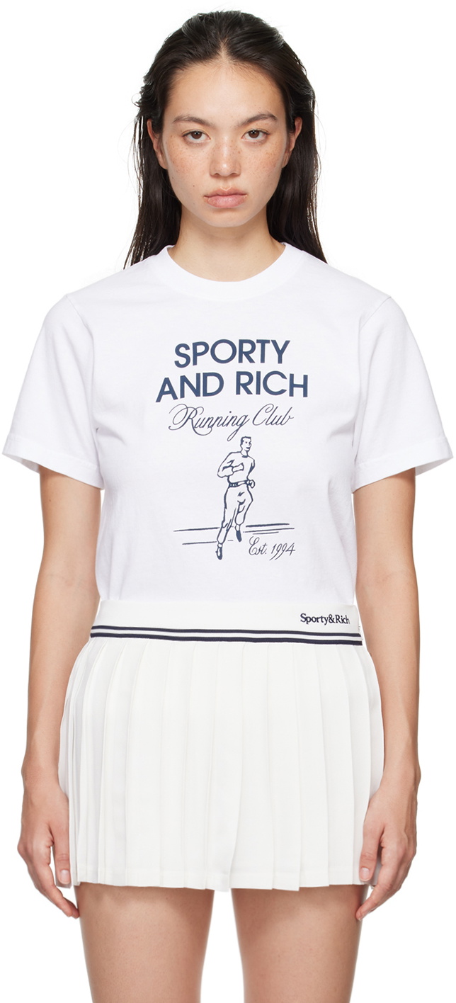 Sporty & Rich White Running Man T-Shirt Sporty & Rich