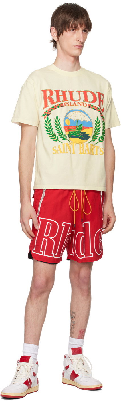 Rhude Red Logo Shorts Rhude