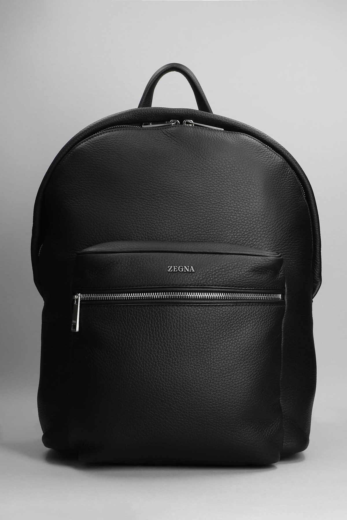Zegna Backpack In Black Leather Zegna