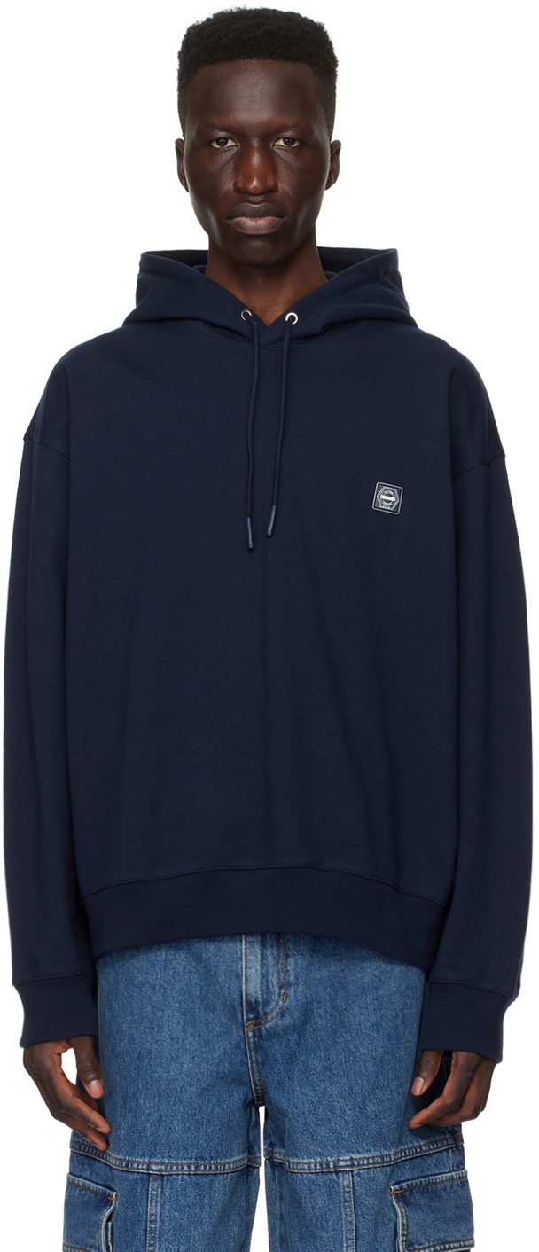 Solid Homme Navy Embroidered Hoodie Solid Homme