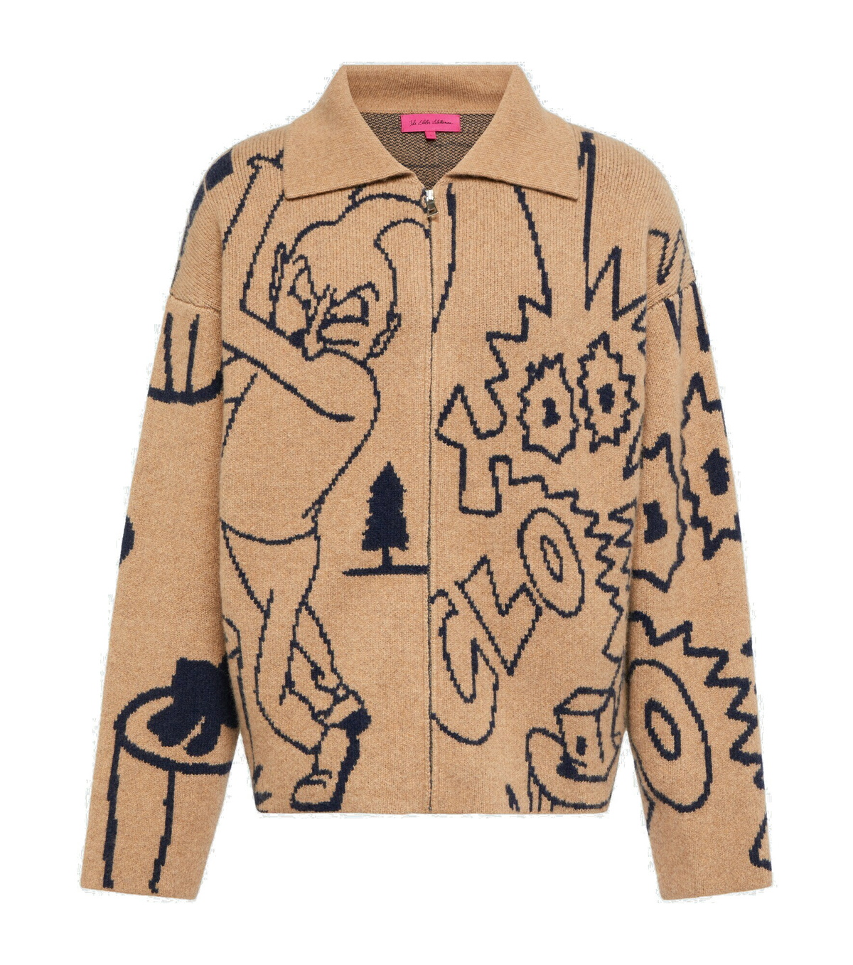 The Elder Statesman - Cartoon jacquard cashmere sweater The Elder Statesman