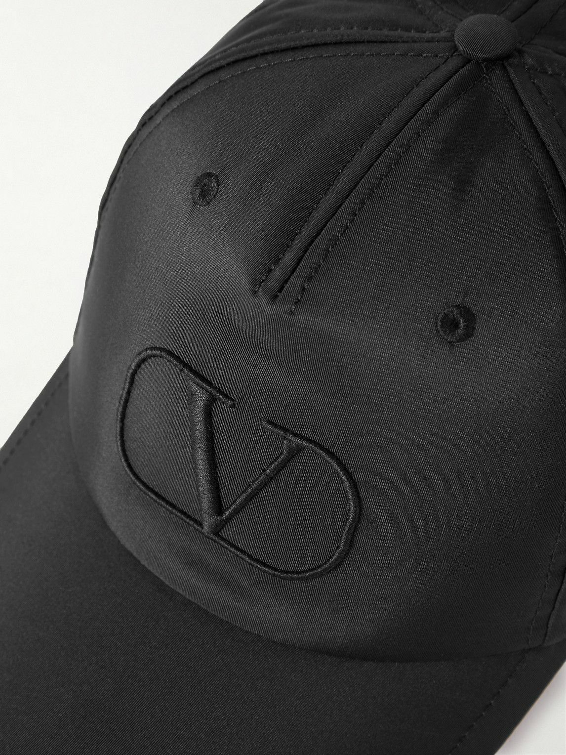 Valentino Garavani - Logo-Embroidered Silk-Faille Baseball Cap - Black ...