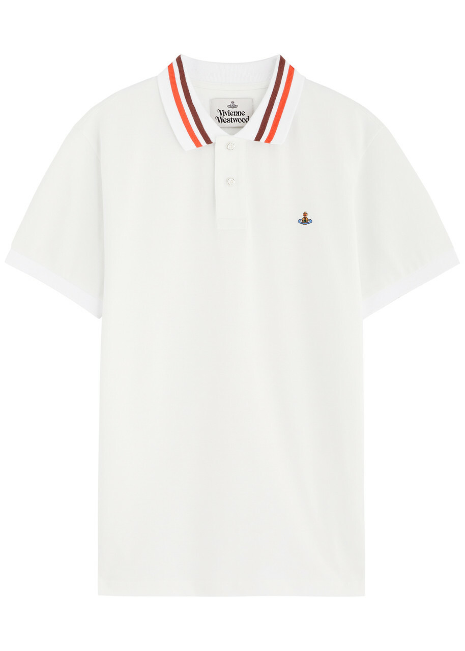 Vivienne Westwood Orb-embroidered Piqué Cotton Polo Shirt White Vivienne Westwood