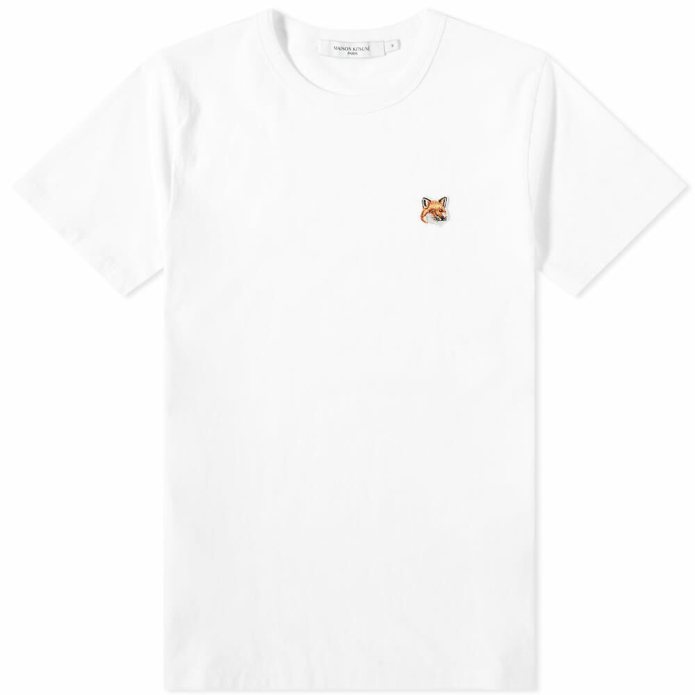 Maison Kitsuné Womens Fox Head Patch Classic T Shirt In White Maison Kitsune
