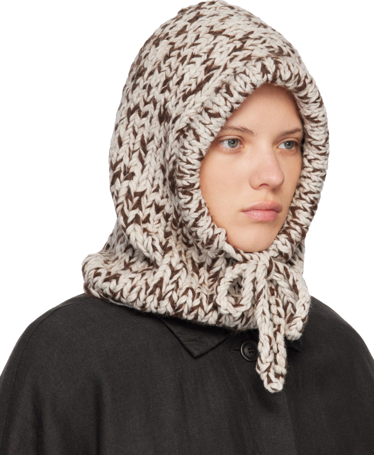CASEY CASEY Brown Hand-Knit Hood CASEY CASEY