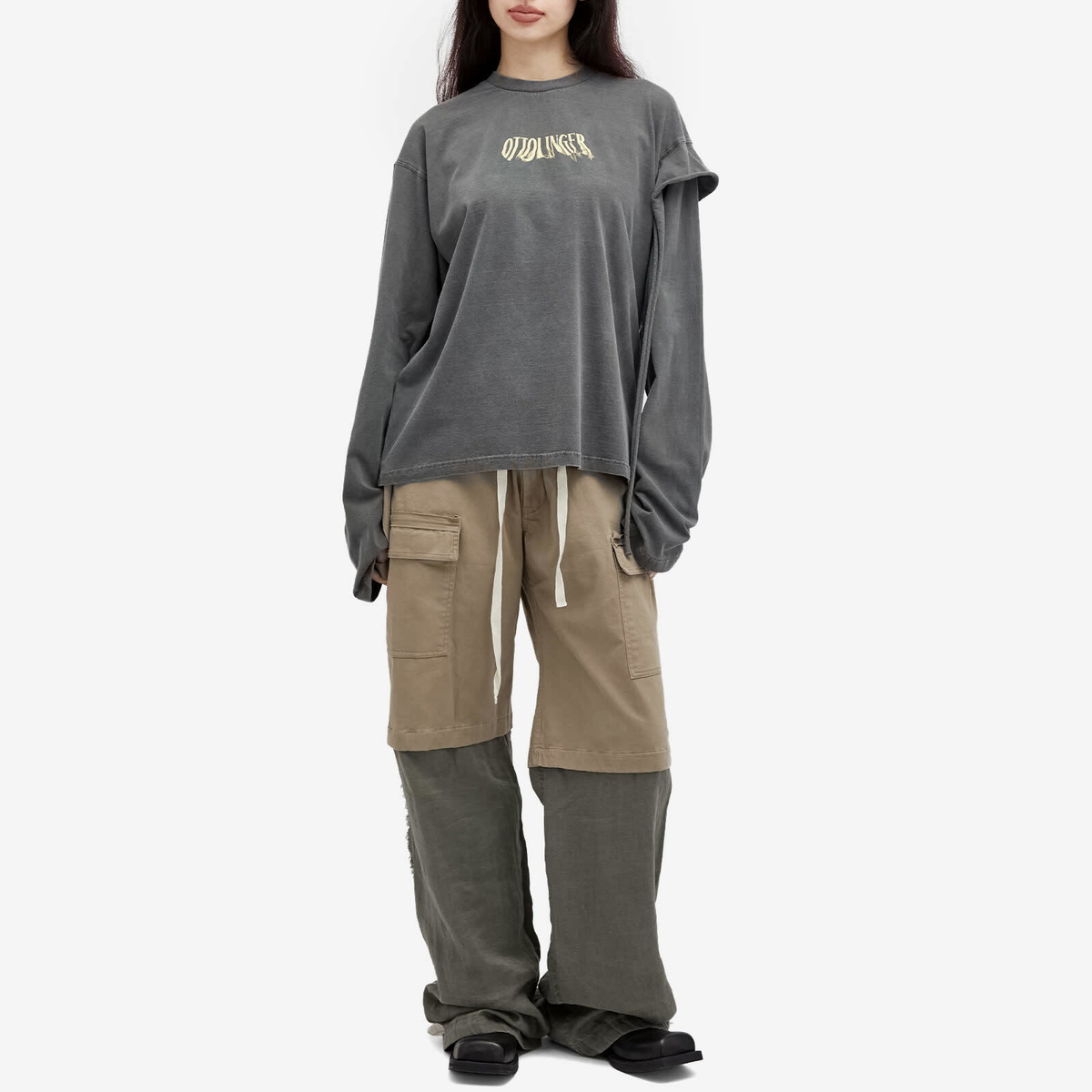 Ottolinger Women's Deconstructed Oversized Top in Grey Ottolinger
