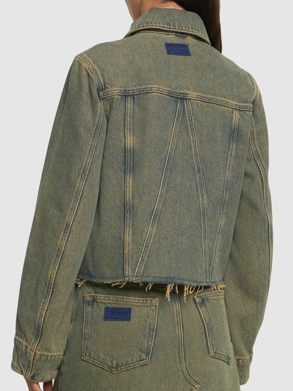 GANNI Overdyed Heavy Cotton Denim Jacket GANNI