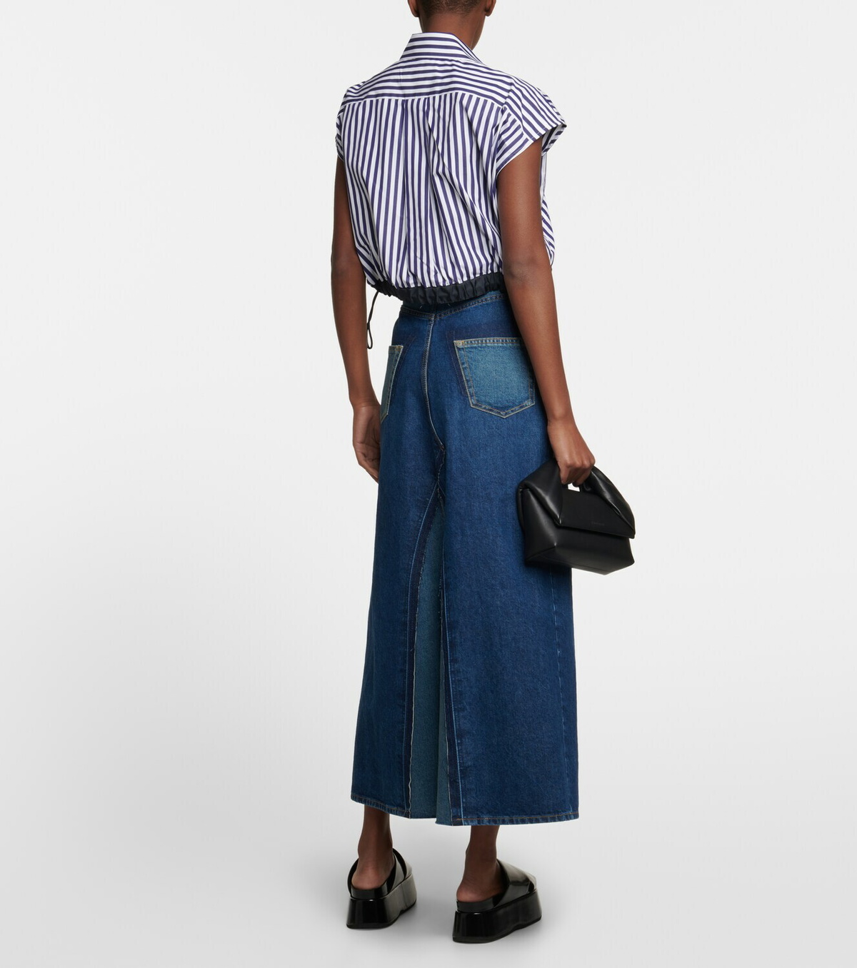 Sacai - Striped cotton crop top Sacai