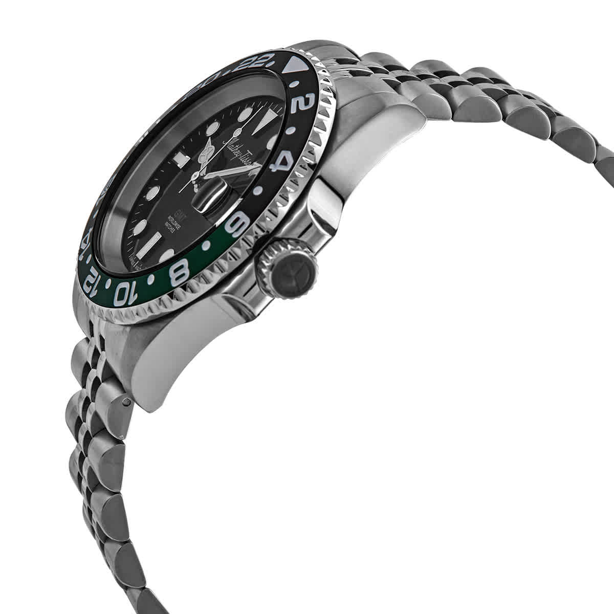 Mathey-Tissot Mathy Vintage GMT Quartz Black Dial Sprite Bezel Mens ...